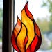 Handmade Stained Glass Fire Colorful Flame Suncatcher Vibrant Home ...
