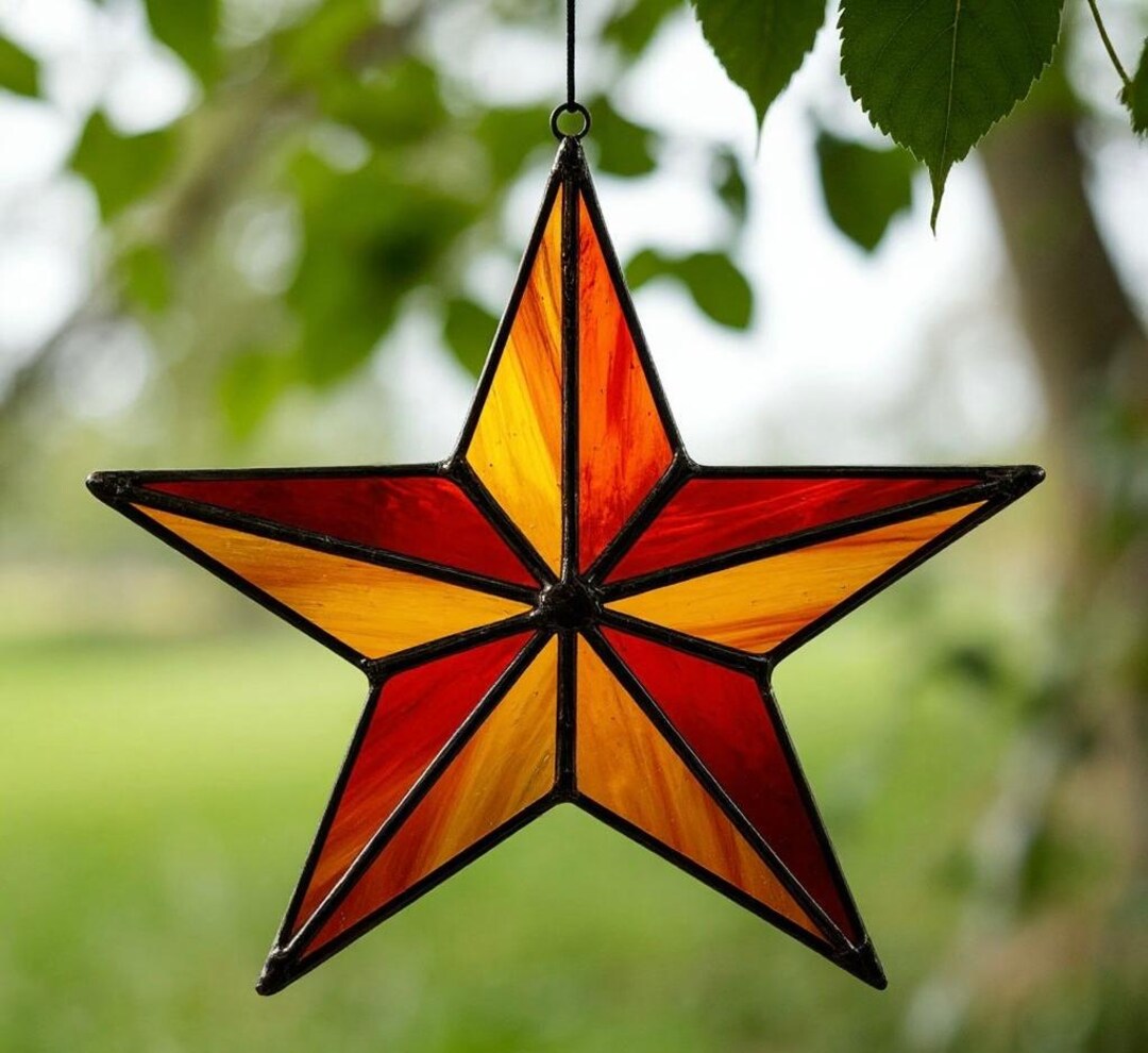 Stained Glass Moravian Star Suncatcher: Mystic Window Decor - Etsy