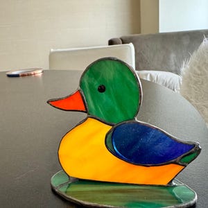 Stained Glass Mallard Duck Suncatcher Handmade Duck Window Decor ...