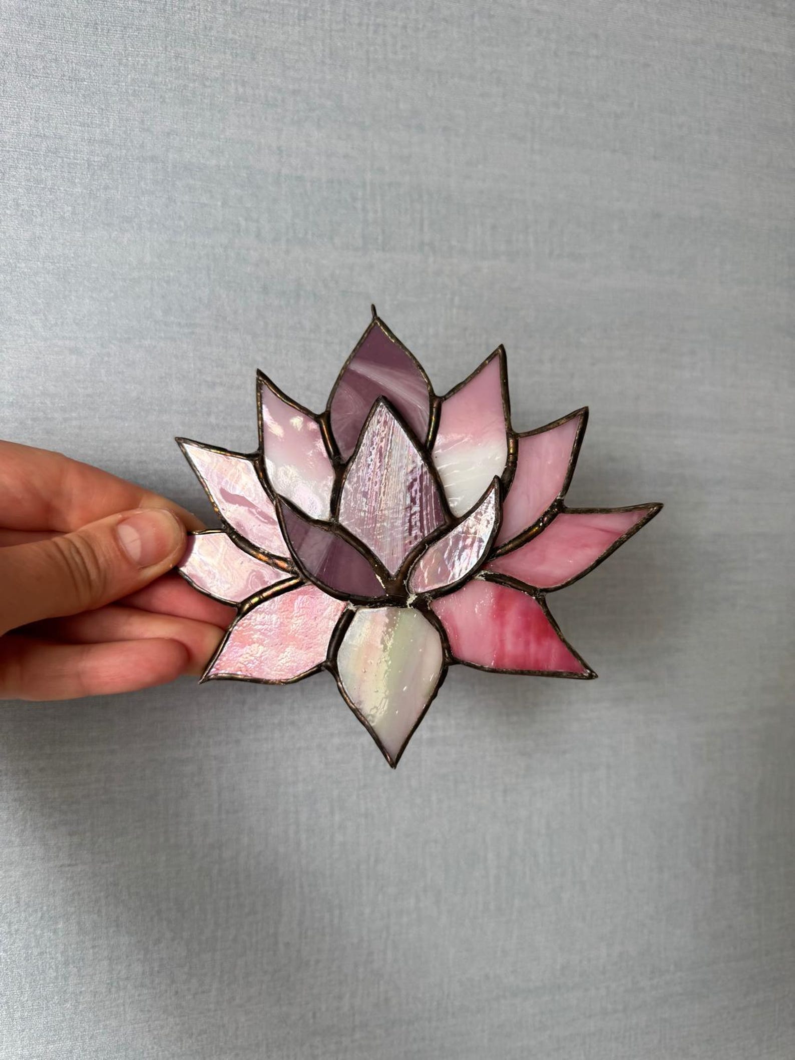 Stained Glass Lotus Suncatcher: Handmade Boho Zen Decor - Etsy