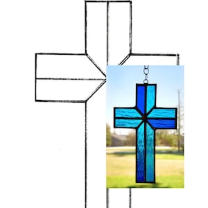 Stained Glass Cross Pattern: DIY Suncatcher Template (digital Download ...