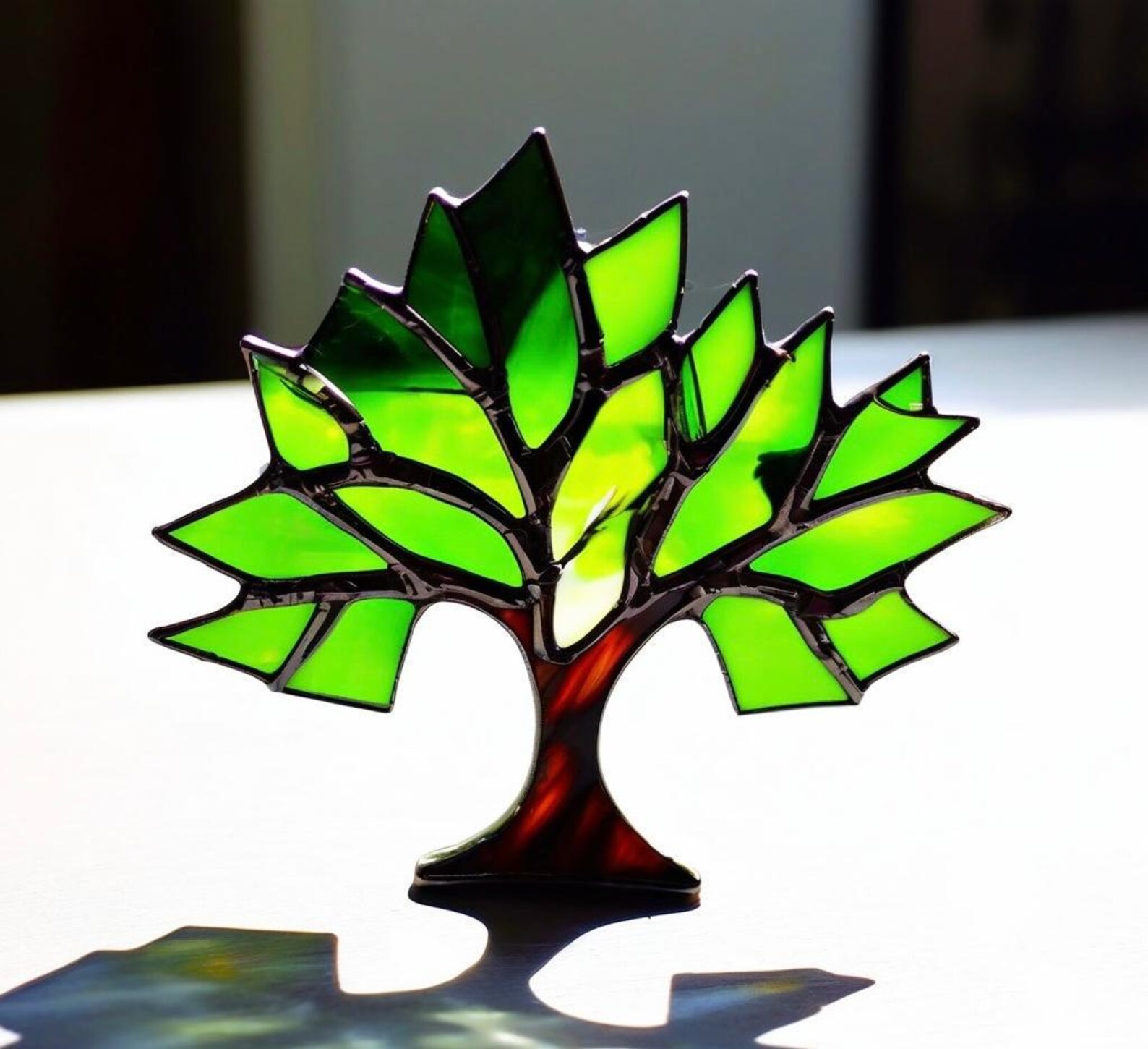 Handcrafted Stained Glass Tree Suncatcher: Botanical Window Hanging - Etsy