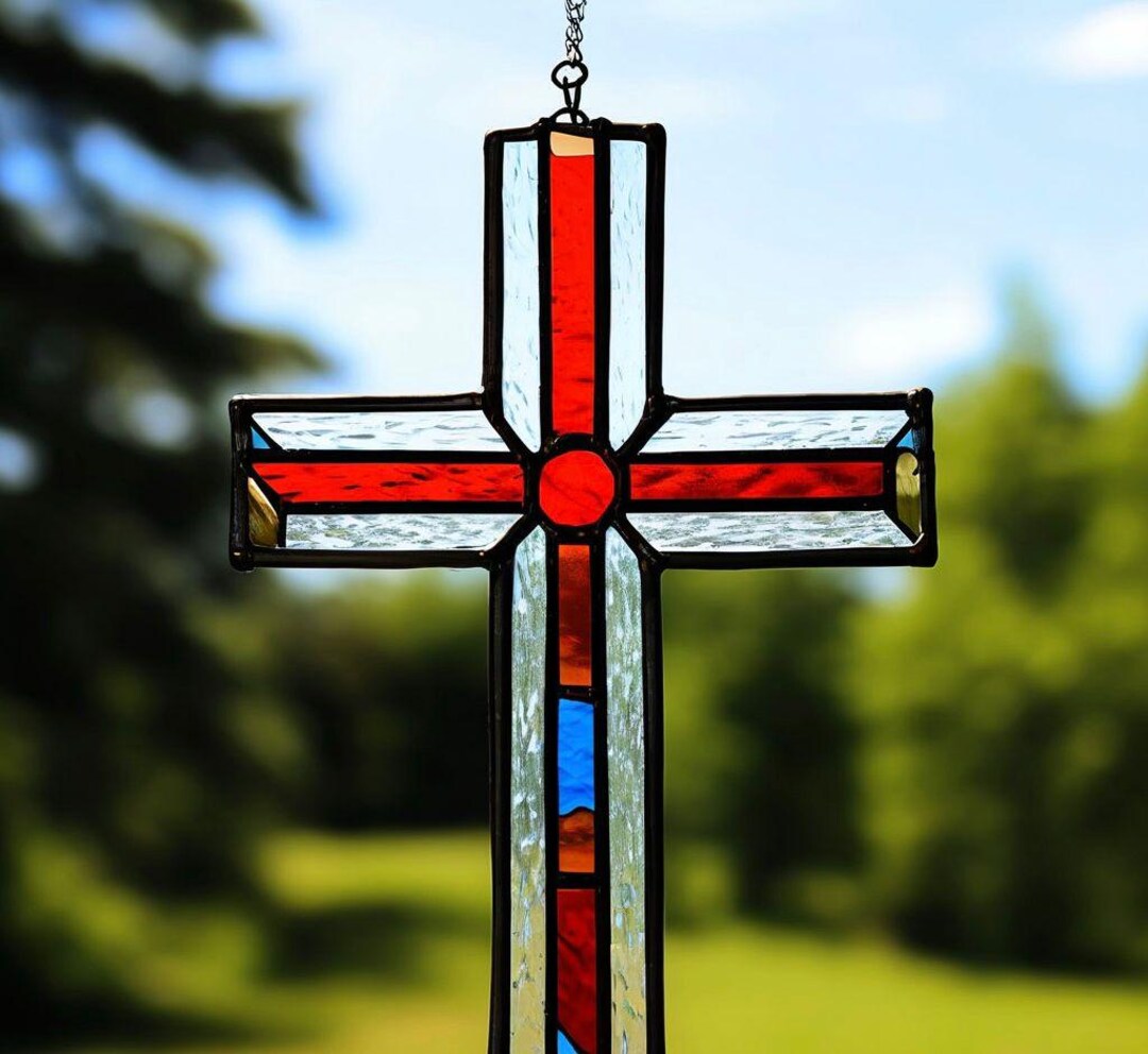Handcrafted Stained Glass Cross: Christian Home Decor - Etsy