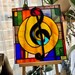 Handmade Stained Glass Treble Clef Suncatcher: Musical Window Decor - Etsy
