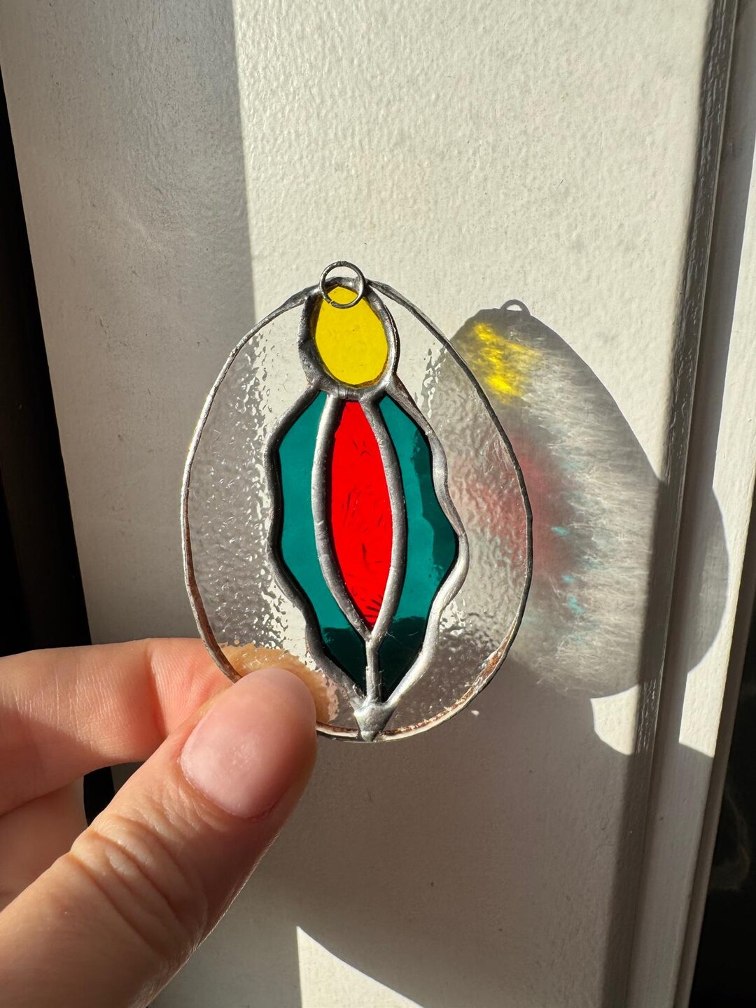 Stained Glass Yoni Suncatcher Handmade Window Abstract Vagina Modern ...