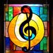 Handmade Stained Glass Treble Clef Suncatcher: Musical Window Decor - Etsy