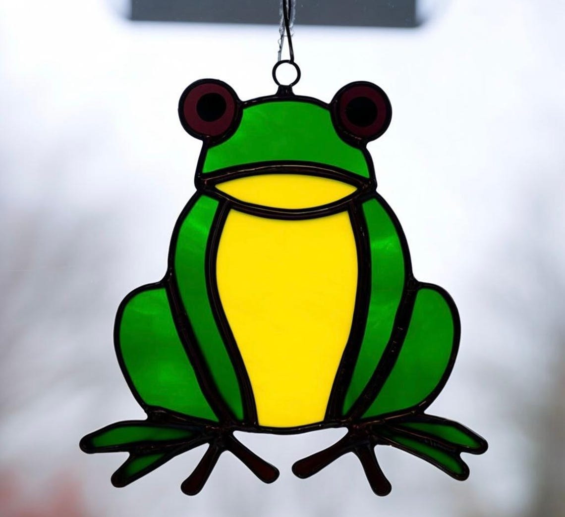 Frog Window Decor, Stained Glass Animal, Glass Frog Art Frog Wall ...