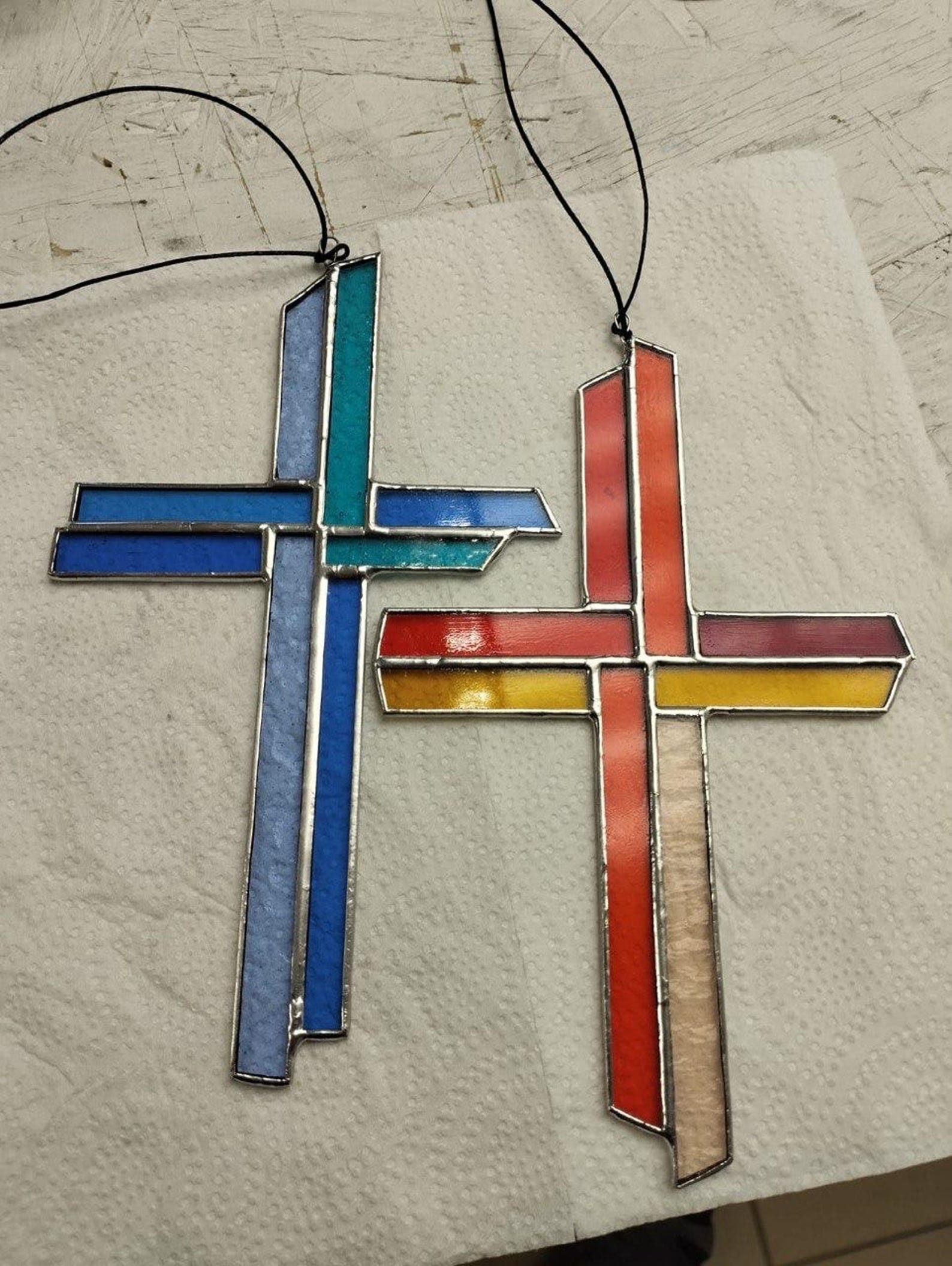 Handmade Stained Glass Cross: Christian Religious Home Decor - Etsy