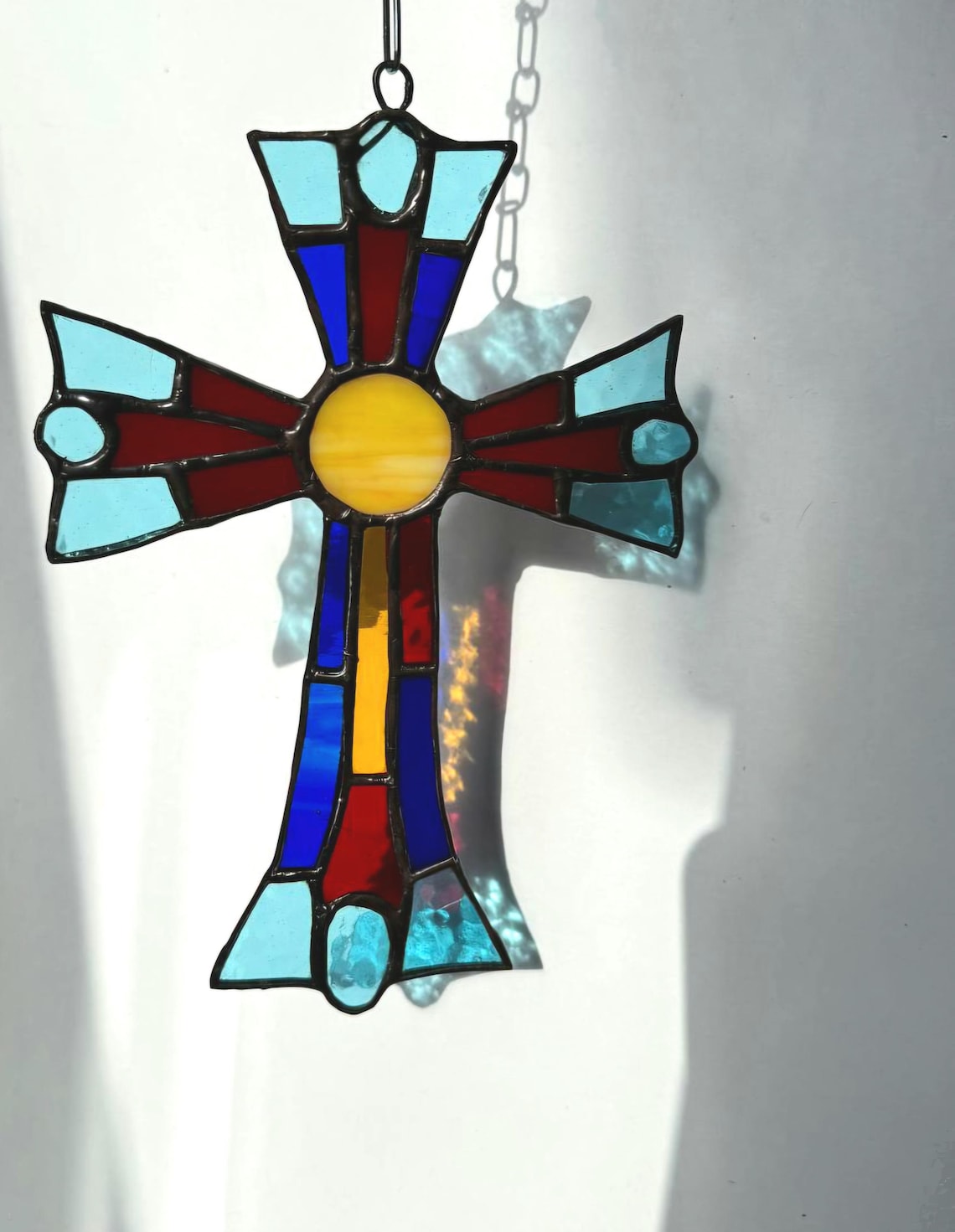 Handmade Stained Glass Cross: Christian Home Decor, Spiritual Gift - Etsy