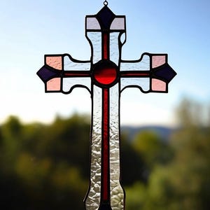 Handmade Stained Glass Cross: Christian Home Decor, Spiritual Gift - Etsy
