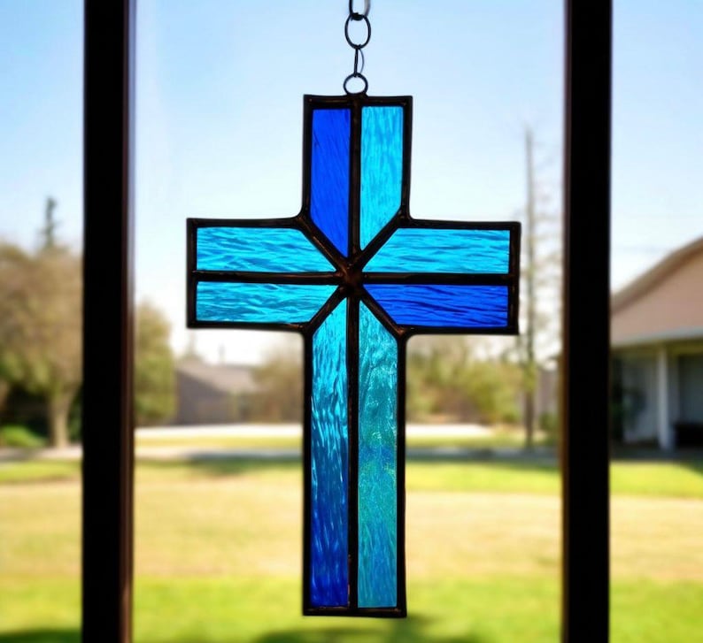 Stained Glass Cross Pattern: DIY Suncatcher Template (digital Download ...