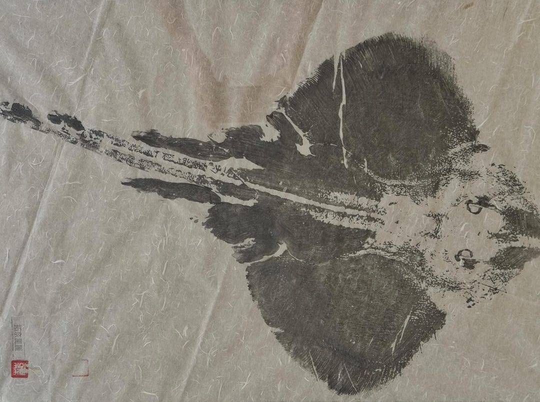 Gyotaku Stingray Print: Japanese Fish Art on Rice Paper - Etsy