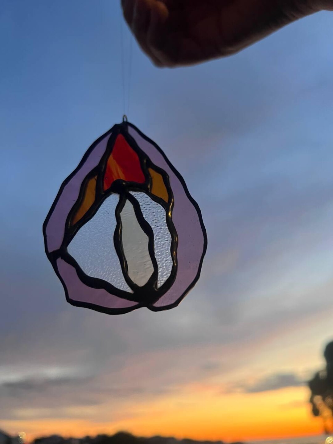 Stained Glass Yoni Suncatcher Handmade Window Abstract Vagina Modern ...