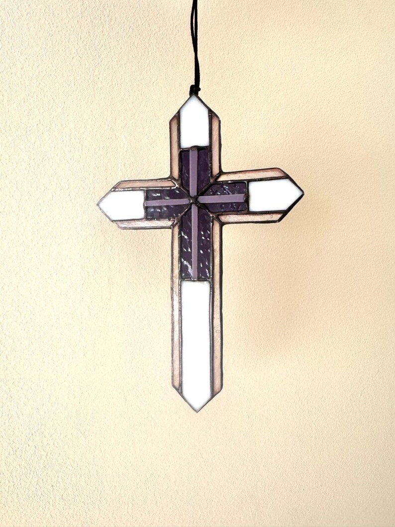 Handmade Stained Glass Cross: Vibrant Christian Home Decor - Etsy