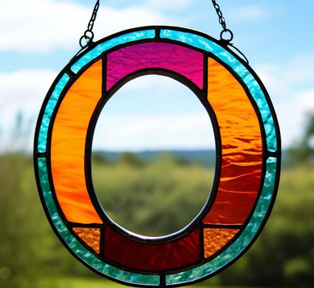 Handcrafted Stained Glass Letter O: Colorful Alphabet Home Decor - Etsy