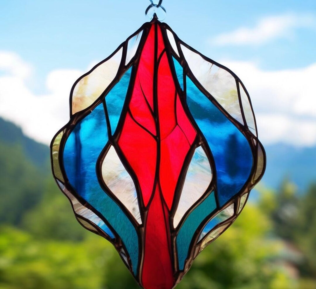 Stained Glass Yoni Suncatcher - Handmade Abstract Vulva Ornament - Etsy