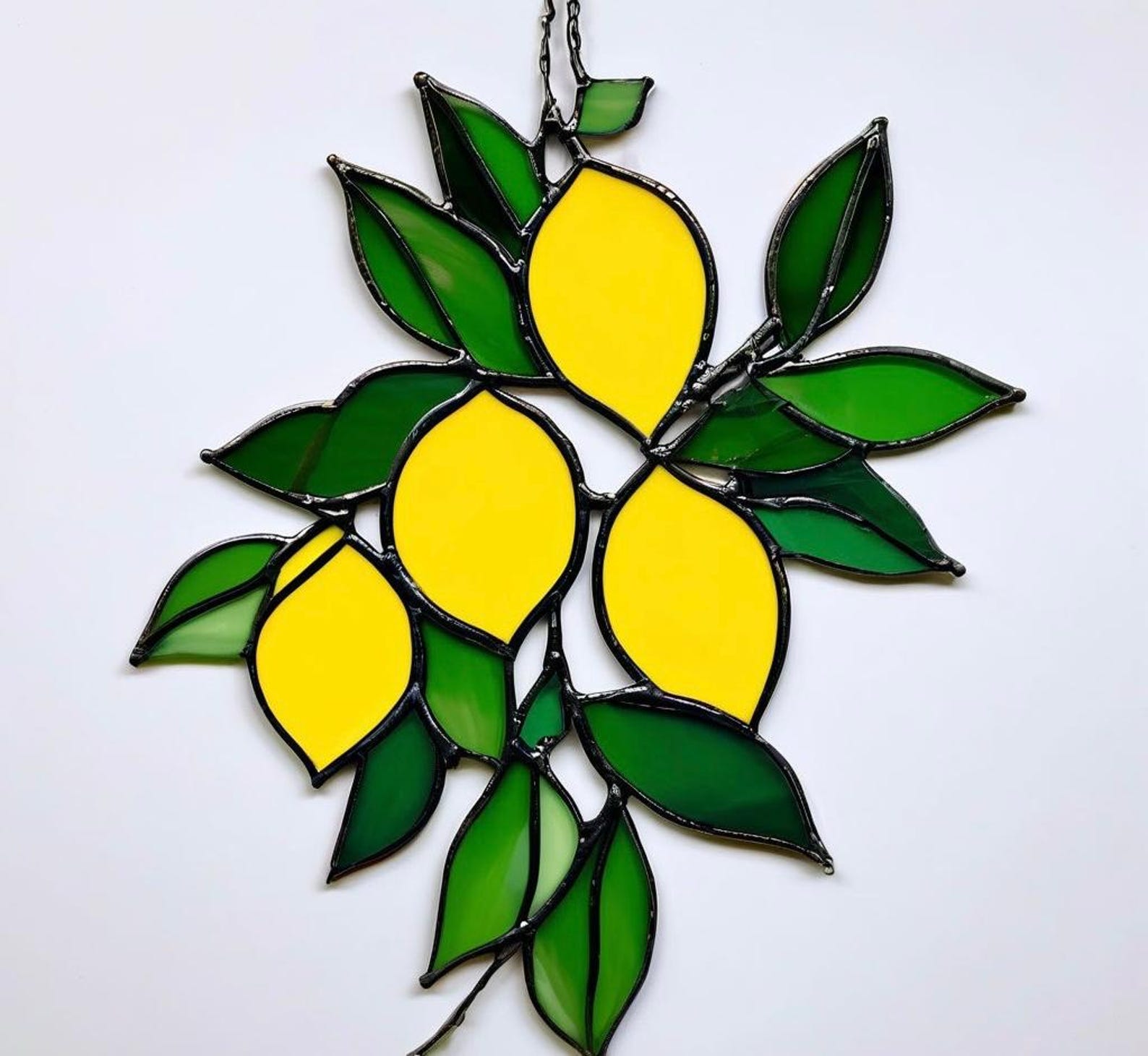 Handmade Stained Glass Lemon Suncatcher: Citrus Window Decor - Etsy