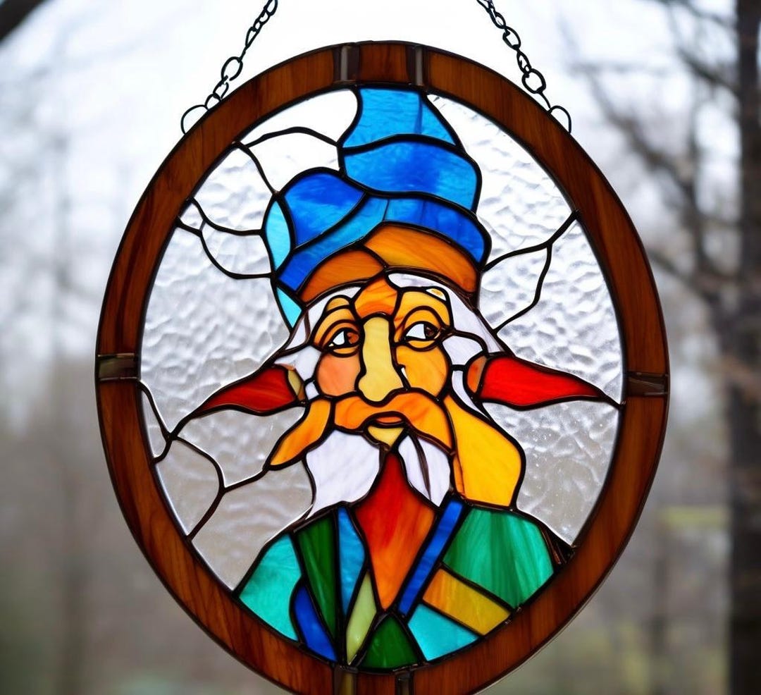 Handmade Stained Glass Elf Suncatcher: Fantasy Window Decor - Etsy