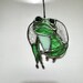 Stained Glass Frog Window Hanging: Handmade Green Amphibian Art - Etsy