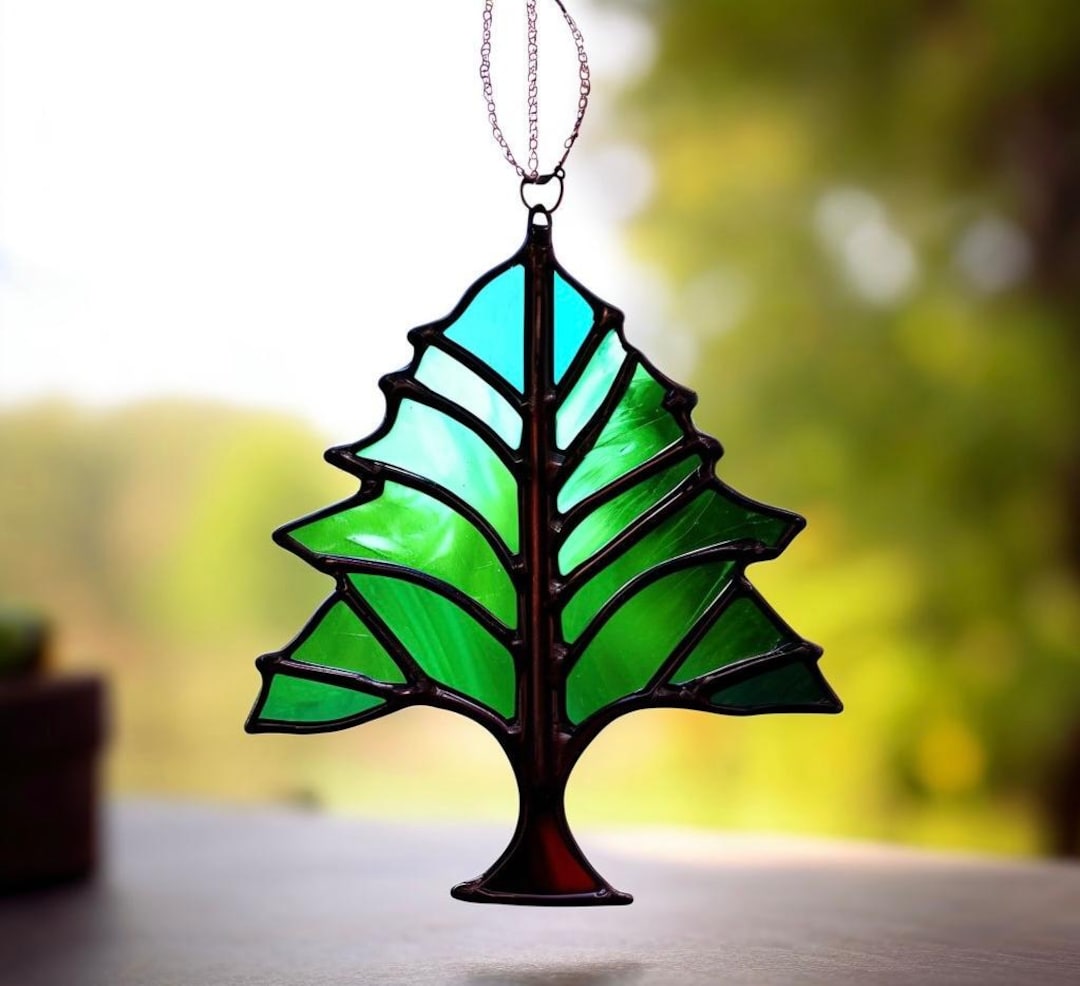 Stained Glass Tree Suncatcher Handcrafted Nature-inspired Window ...