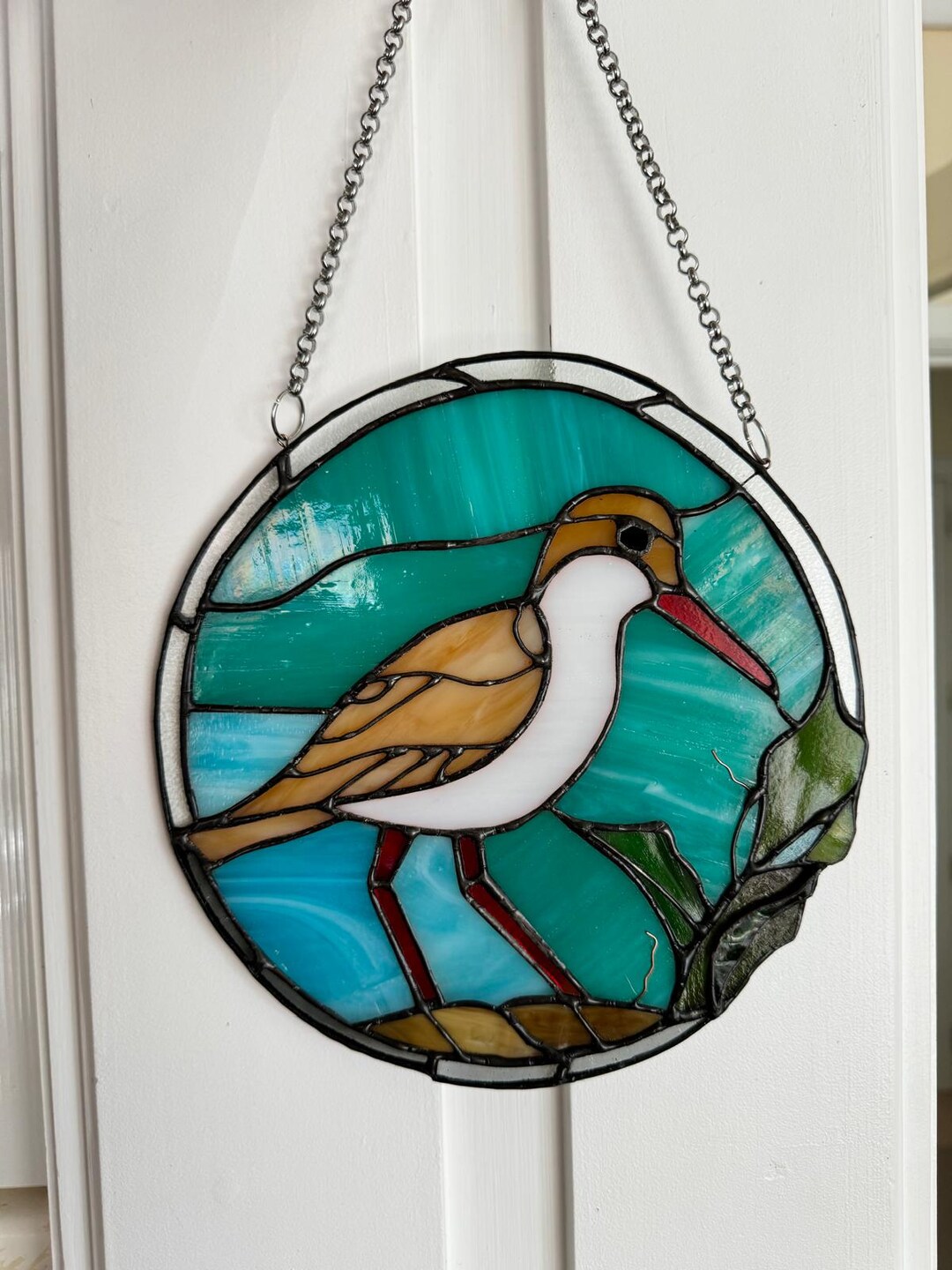 Stained Glass Sandpiper Bird Beach-inspired Handmade Suncatcher ...