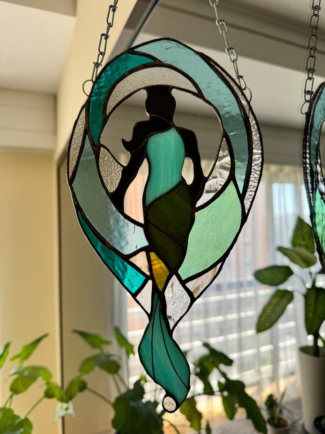 Handcrafted Stained Glass Mermaid Suncatcher: Nautical Home Decor - Etsy