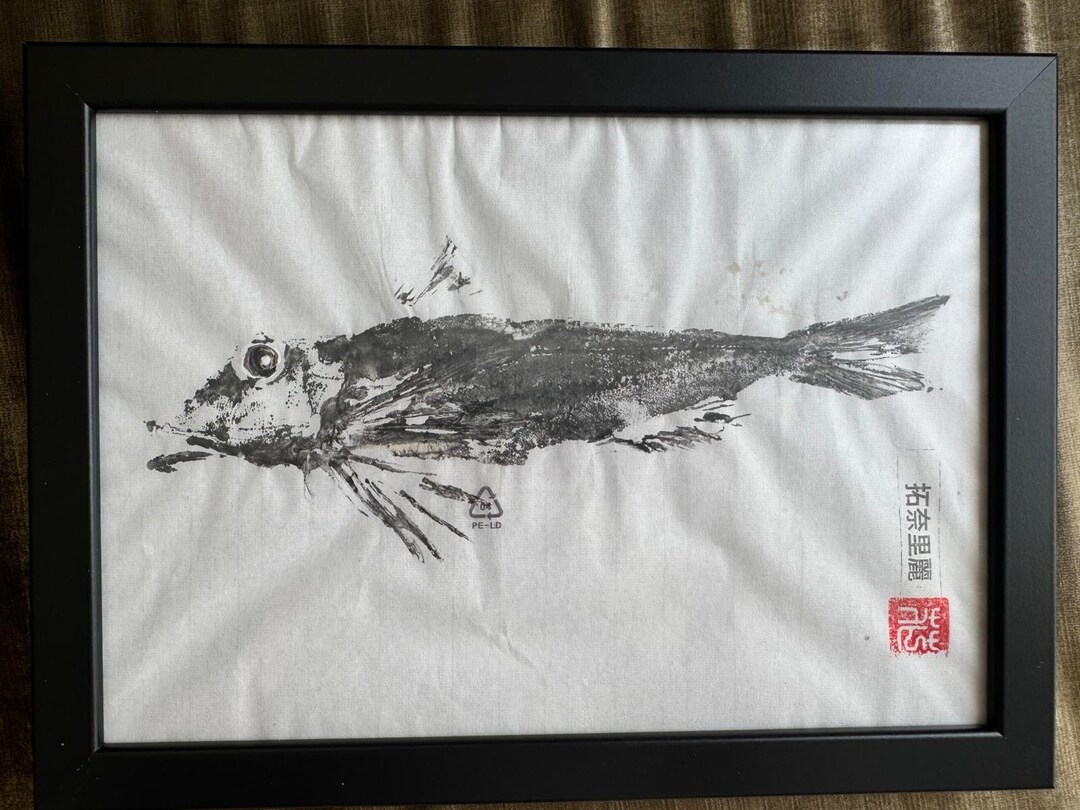 Gyotaku Fish Print: Japanese Sumi Ink Rubbing, Authentic Nautical Art ...