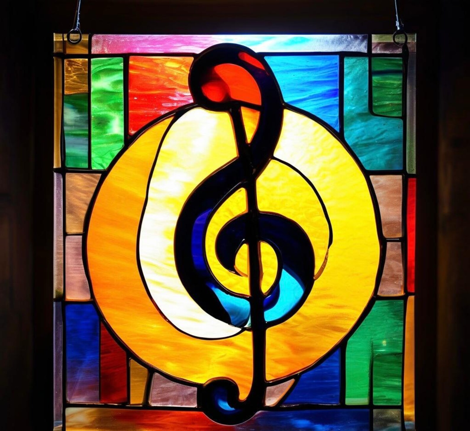 Handmade Stained Glass Treble Clef Suncatcher: Musical Window Decor - Etsy
