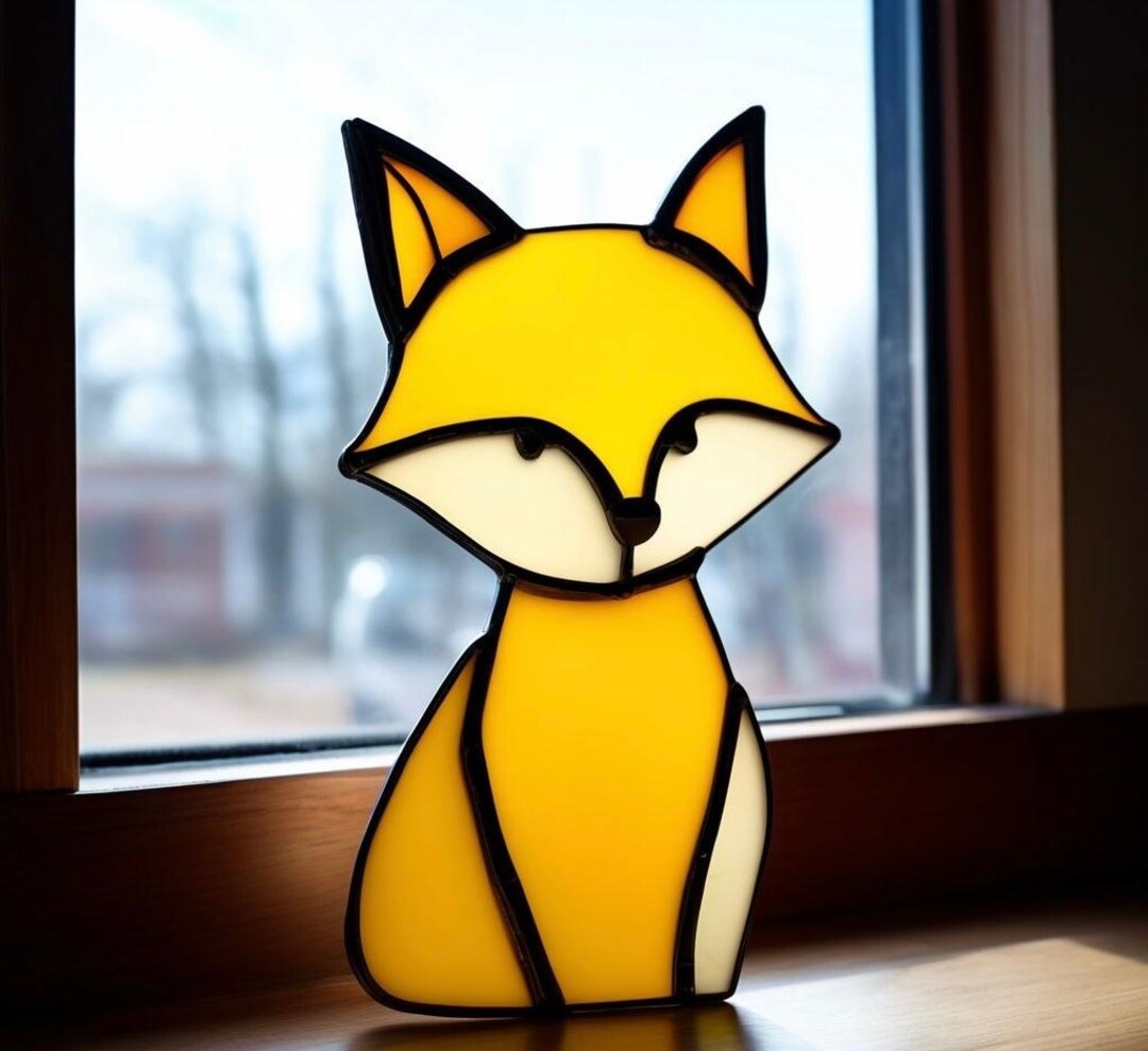 Handmade Stained Glass Fox Suncatcher: Woodland Window Decor - Etsy
