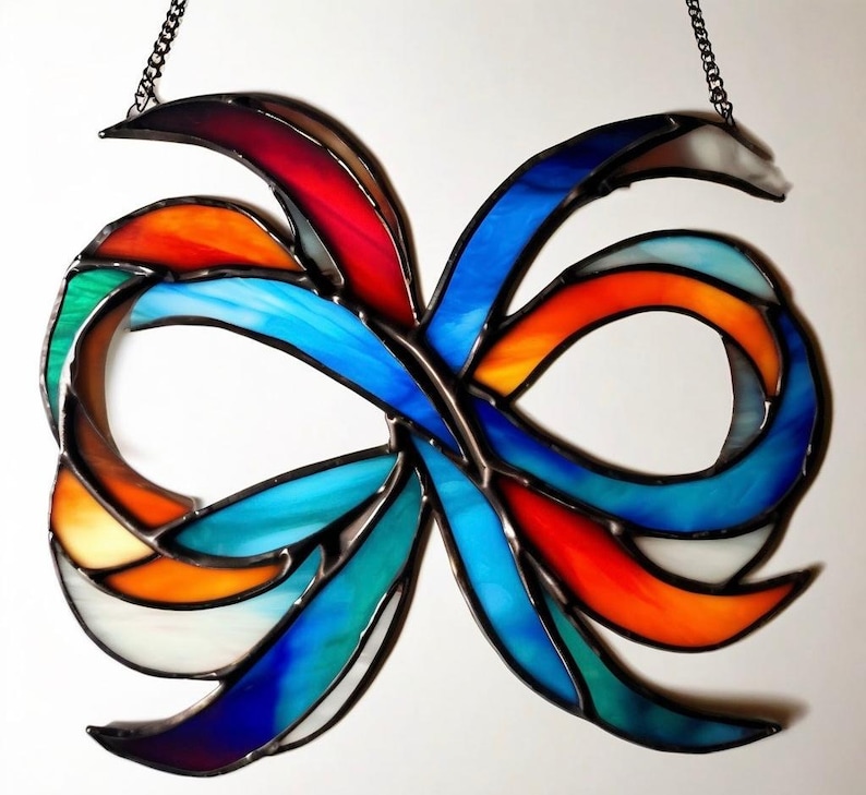 Stained Glass Infinity Suncatcher: Handmade Window Ornament - Etsy ...
