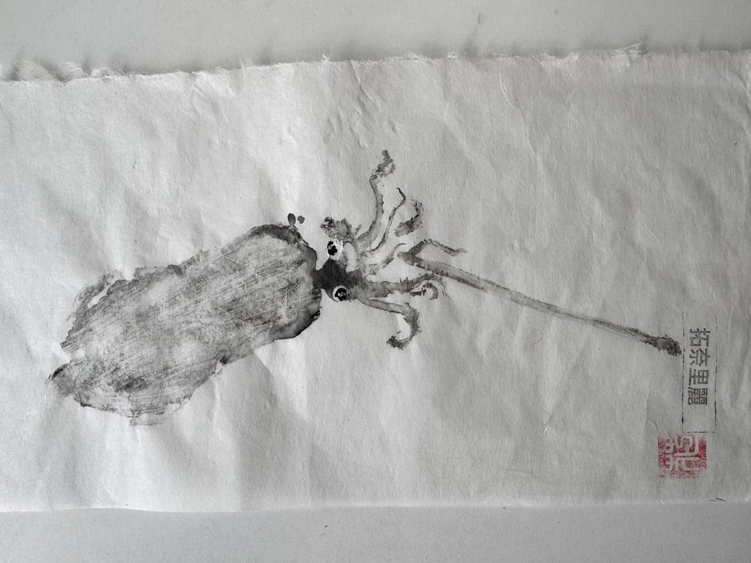 Gyotaku Squid Print: Traditional Japanese Art on Rice Paper - Etsy