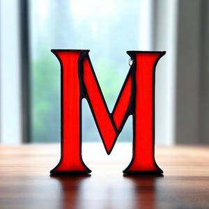 Stained Glass Letter M Handmade Decorative Alphabet Art Custom Monogram ...