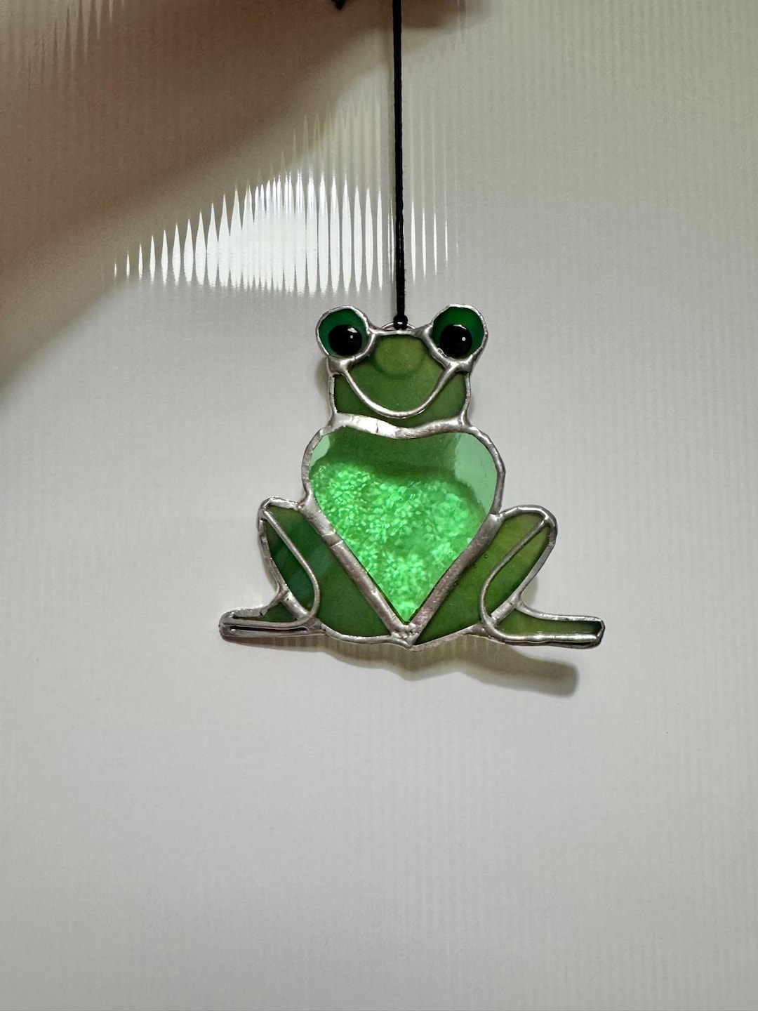 Frog Window Head Stained Glass Animal Green Glass Frog Gift Wall ...