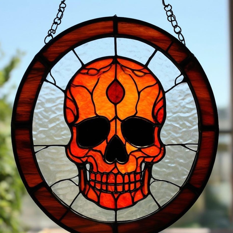 Stained Glass Skull - Etsy