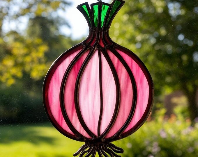 Onion Stained Glass Pattern, Onion Suncatcher, Gardener Gift Stained ...