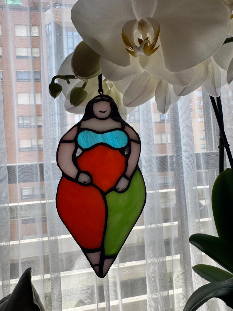 Stained Glass Belly Dancer Suncatcher: Handmade Middle Eastern Decor - Etsy