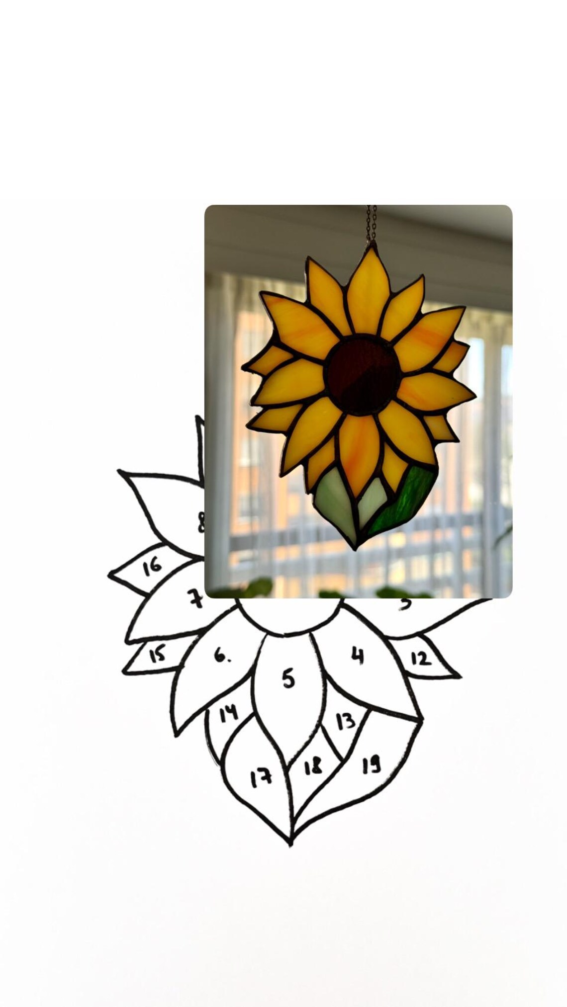 Stained Glass Sunflower Pattern PDF Digital Download Flower Suncatcher ...