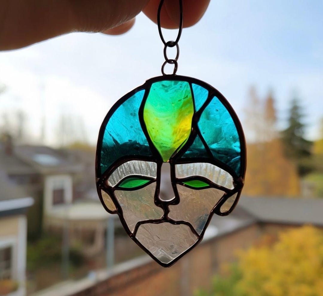 Stained Glass Mask Suncatcher: Handmade Boho Gothic Window Art - Etsy