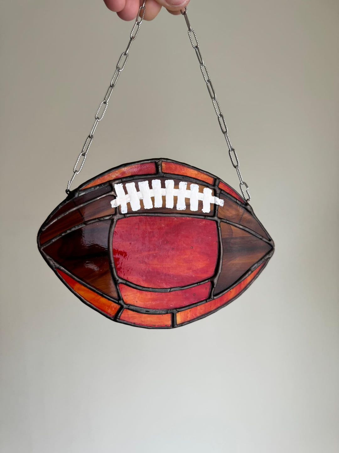 Stained Glass American Football Suncatcher: Handmade Sports Decor - Etsy