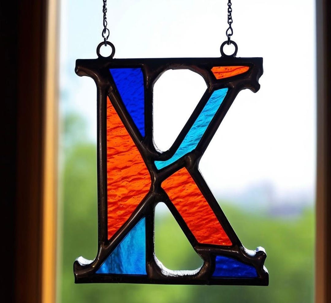 Stained Glass Letter K Handmade Decorative Alphabet Art Custom Monogram ...