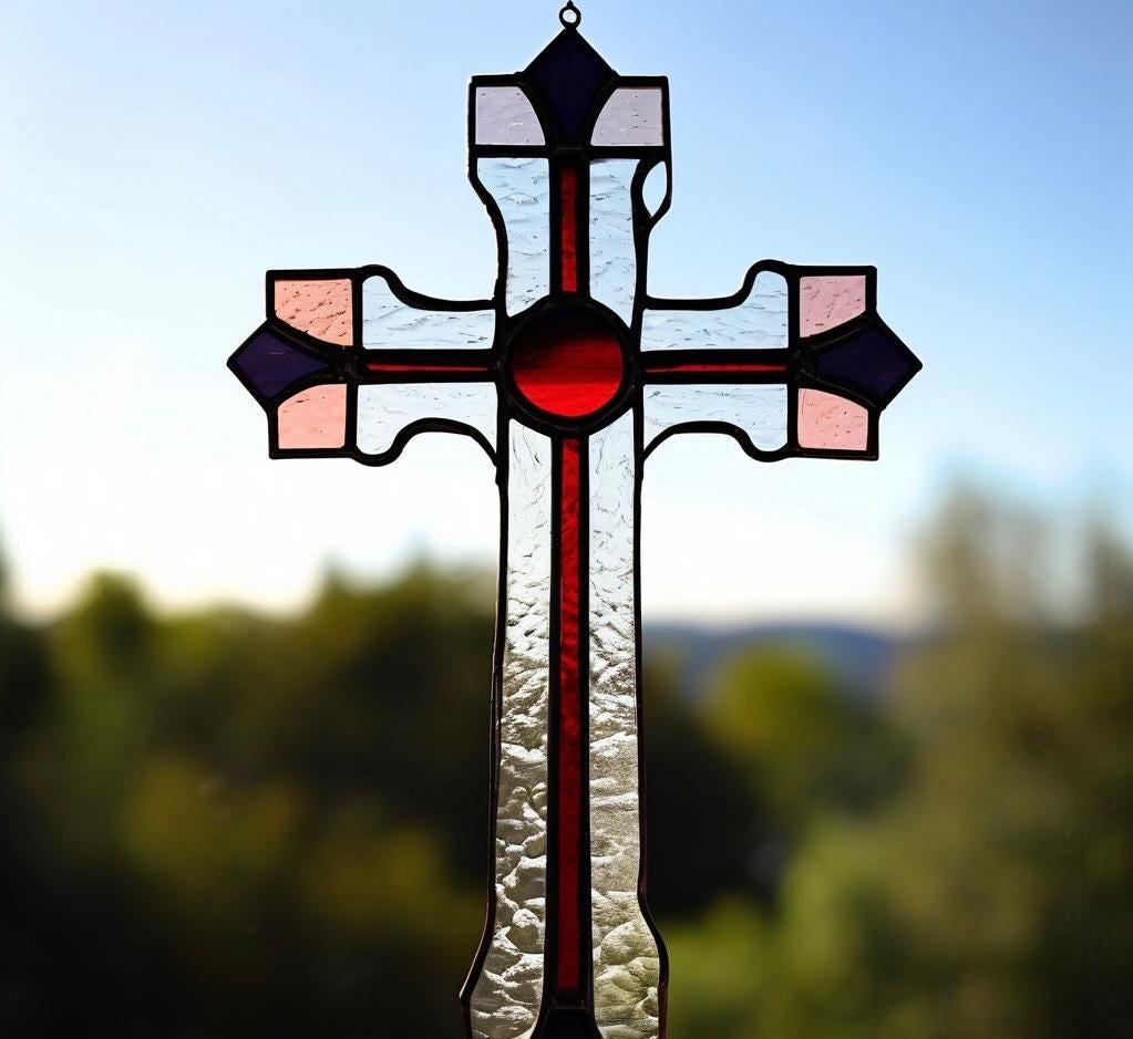 Handmade Stained Glass Cross: Christian Home Decor, Spiritual Gift - Etsy