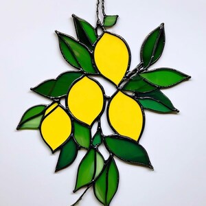 Handmade Stained Glass Lemon Suncatcher: Citrus Window Decor - Etsy