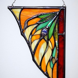 Handmade Stained Glass Corner Piece: Boho Window Doorway Accent - Etsy