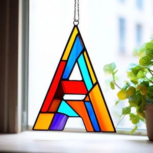 Stained Glass Letter A Colorfull Handmade Decorative Alphabet Art ...