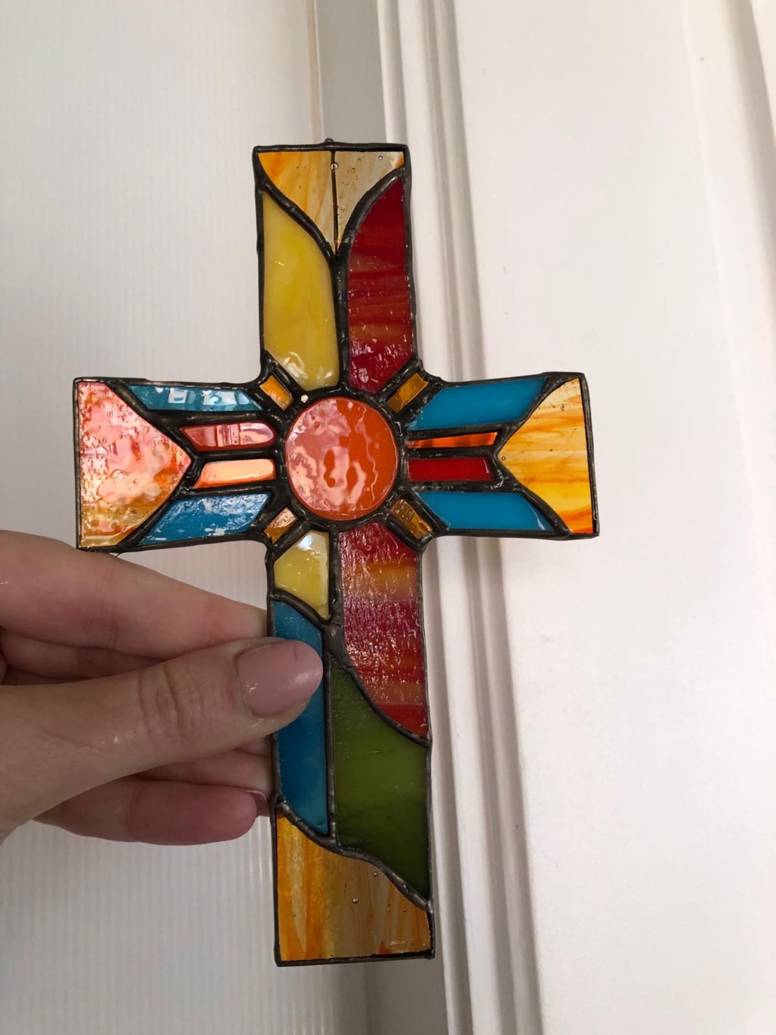 Handmade Stained Glass Cross: Christian Home Decor, Religious Gift - Etsy