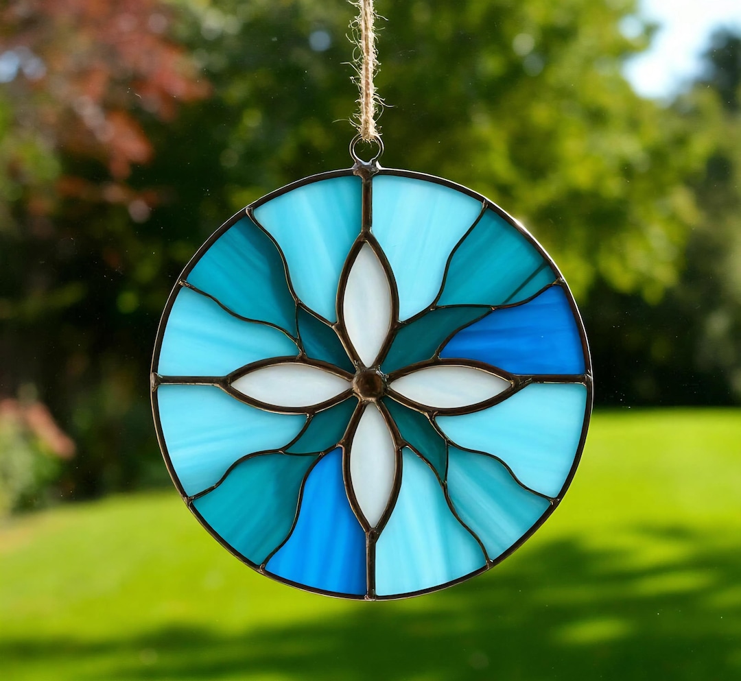 Tiffany Style Stained Glass Sand Dollar Suncatcher, Coastal Decor - Etsy