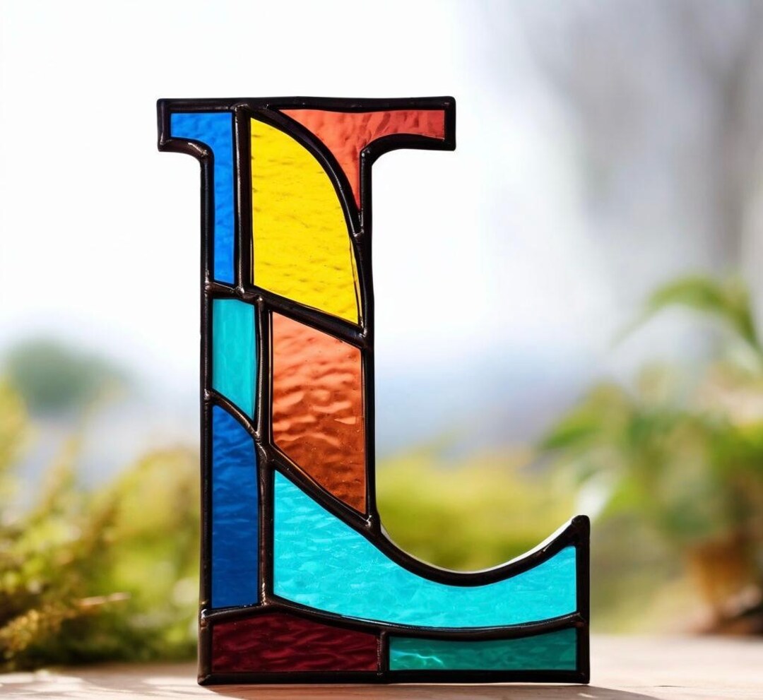 Stained Glass Letter L Handmade Decorative Alphabet Art Custom Monogram ...