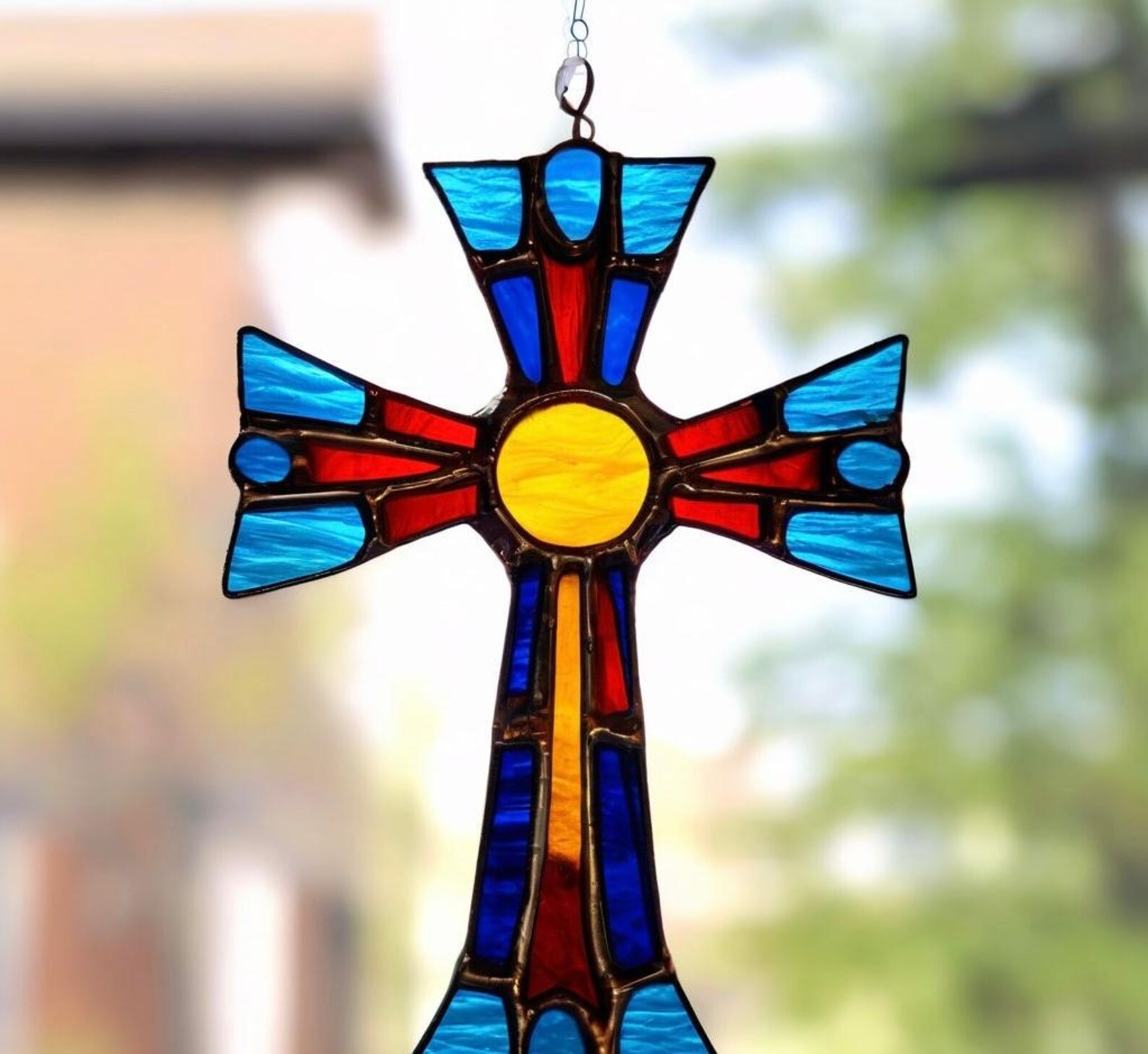 Handmade Stained Glass Cross: Christian Home Decor, Spiritual Gift - Etsy
