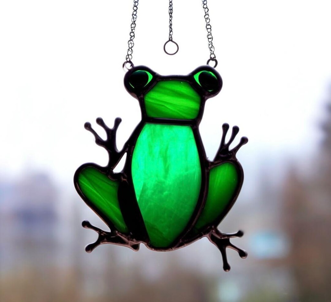 Frog Window Decor, Stained Glass Animal, Glass Frog Art Frog Wall ...