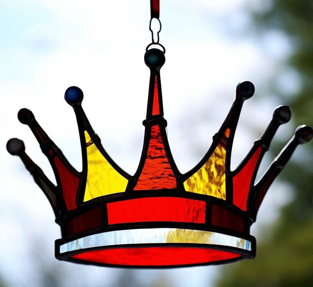 Handmade Stained Glass Crown: Royal Tiara, Fairy Tale Decor - Etsy